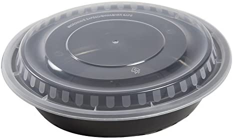 Wholesale Round Black Carry-Out Food Containers w Clear Vent Lid ...