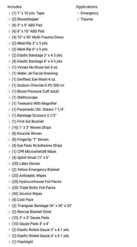 Major Trauma Emergency Bag Kits | Portable Prefilled Trauma First Aid ...
