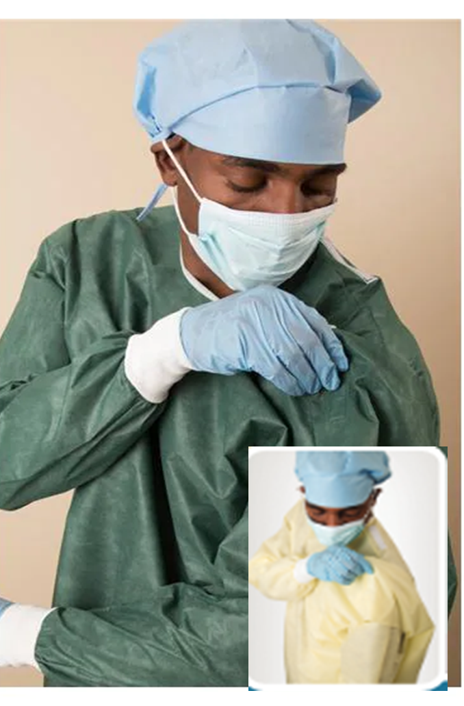 Wrap-Around™ Multi-Ply Isolation Gowns | Disposable Green SMS Nonwoven ...