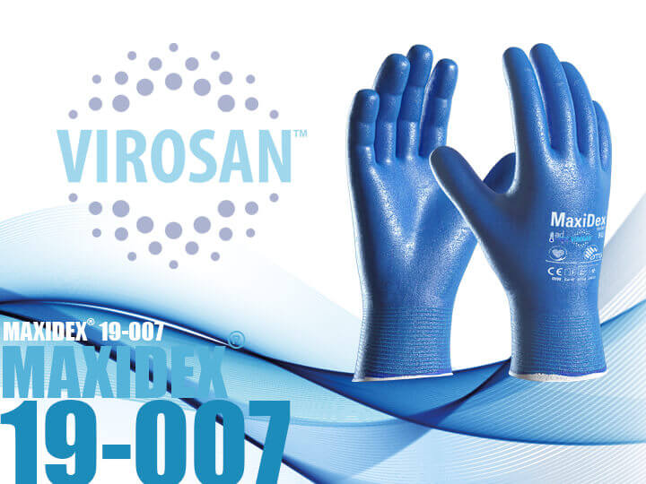 Germ Free Barrier Work Glove | MaxiDex® ViroSan™ Anti-Virus Liquid ...