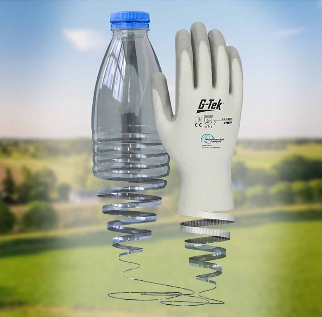 Hand and Arm PPE Made with Recycled P.E.T. Water Bottles