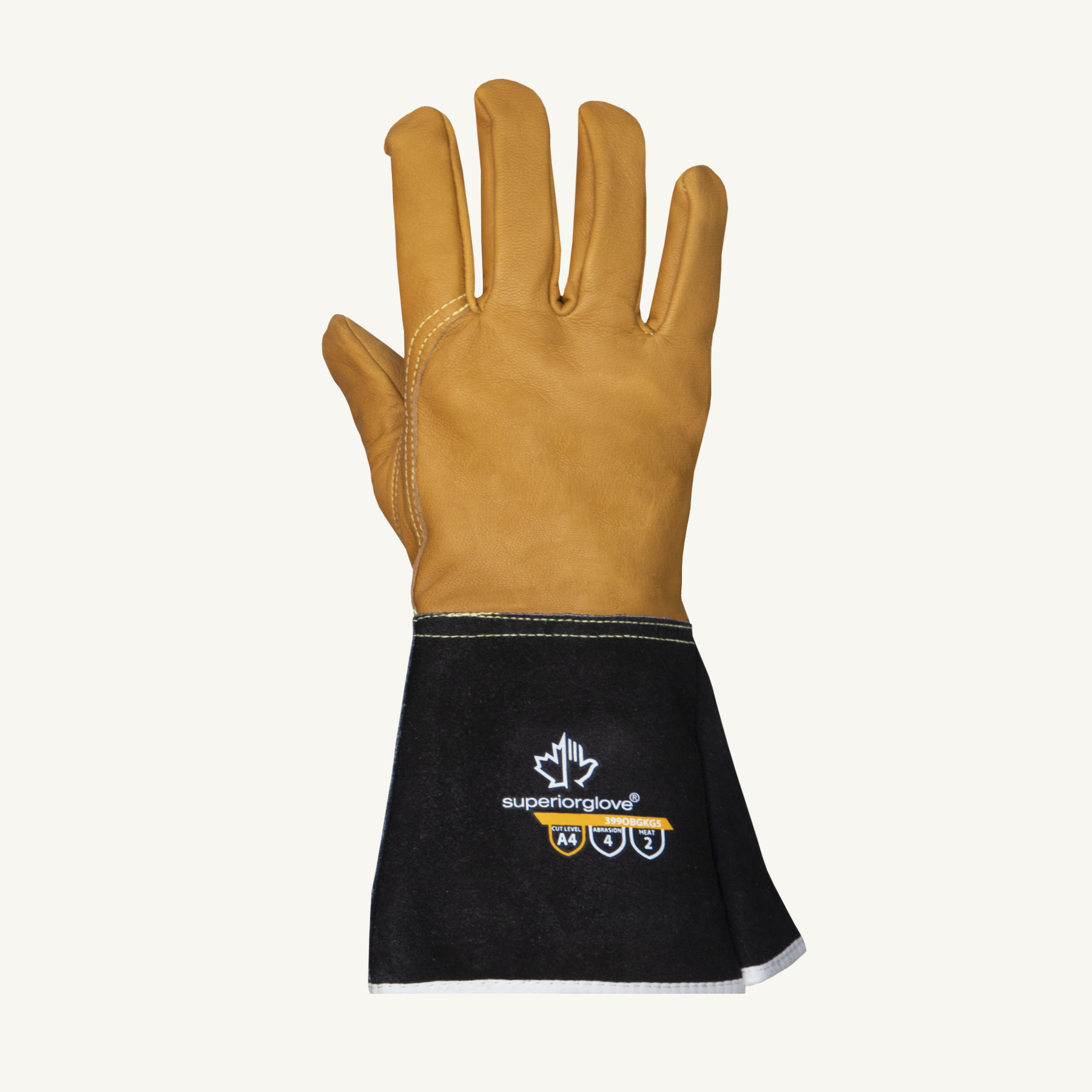 Endura® 399OBGKG5 Fabrication Glove | A4 Leather Gauntlet Work Safety ...