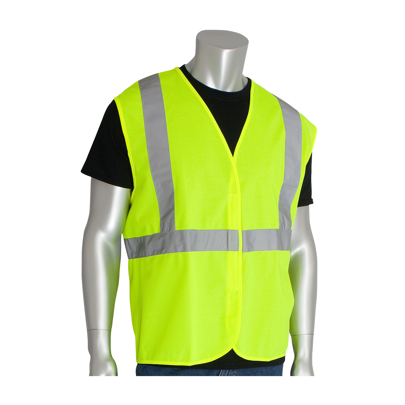 Value Solid Hook Loop Traffic Safety Vest | ANSI Type R Class 2 Safety ...