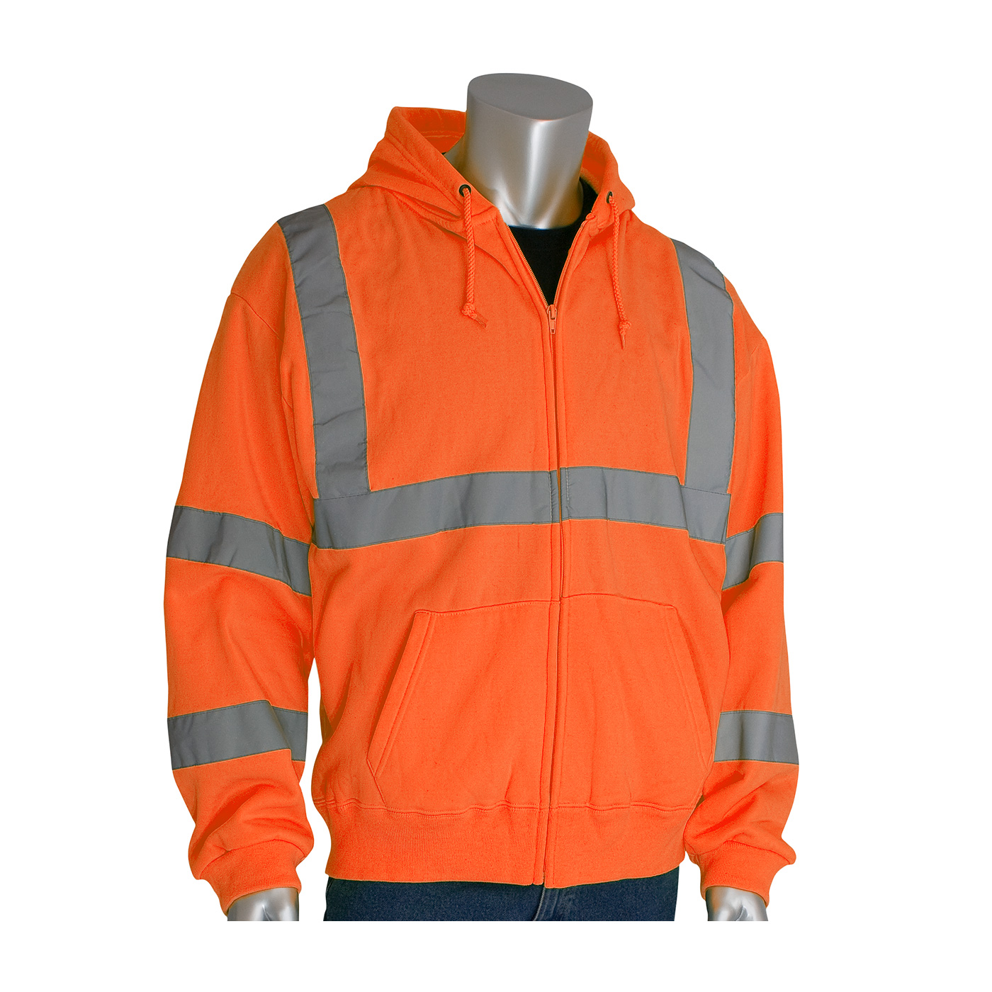 ANSI Type R Class 3 Hooded Zipper Sweatshirt | Hi-Viz Reflective Work ...