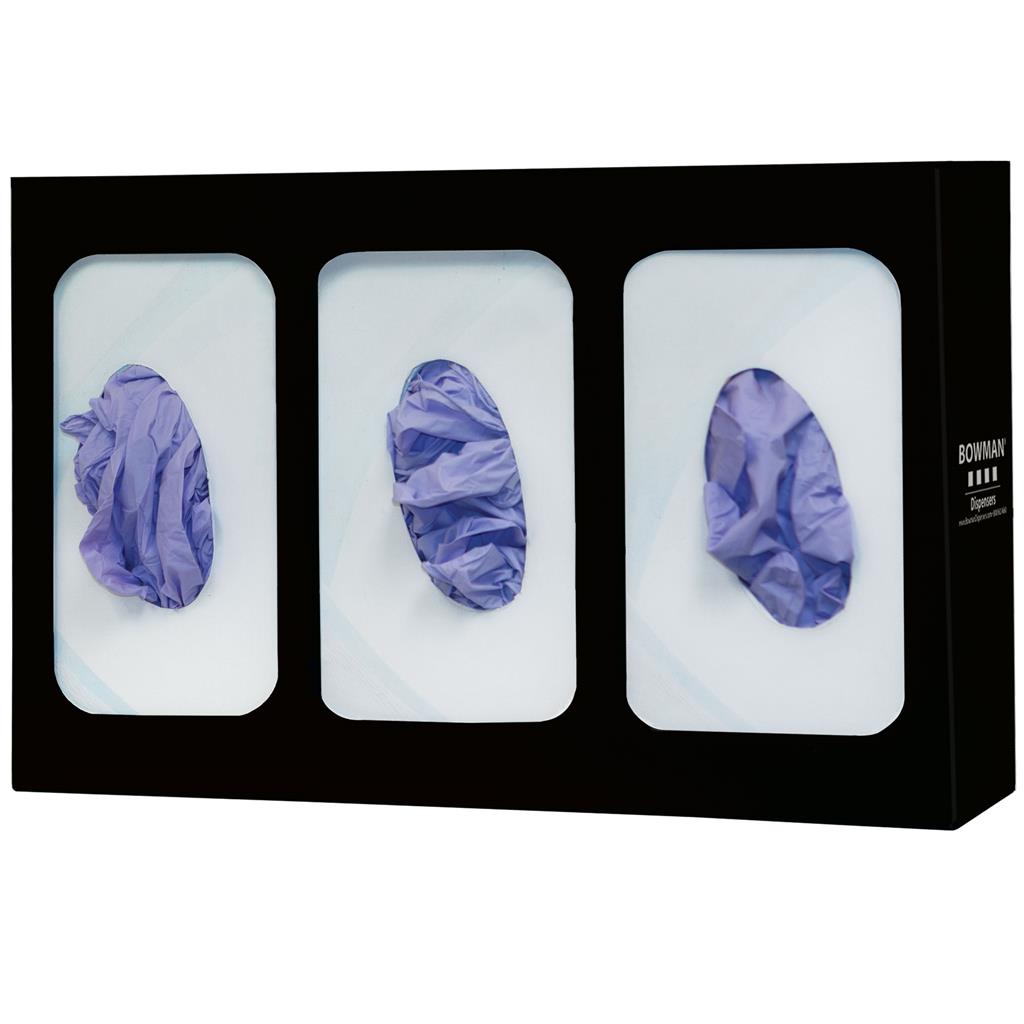 Black Divided Triple Glove Box Dispensers | Triple Glove Box Holders ...