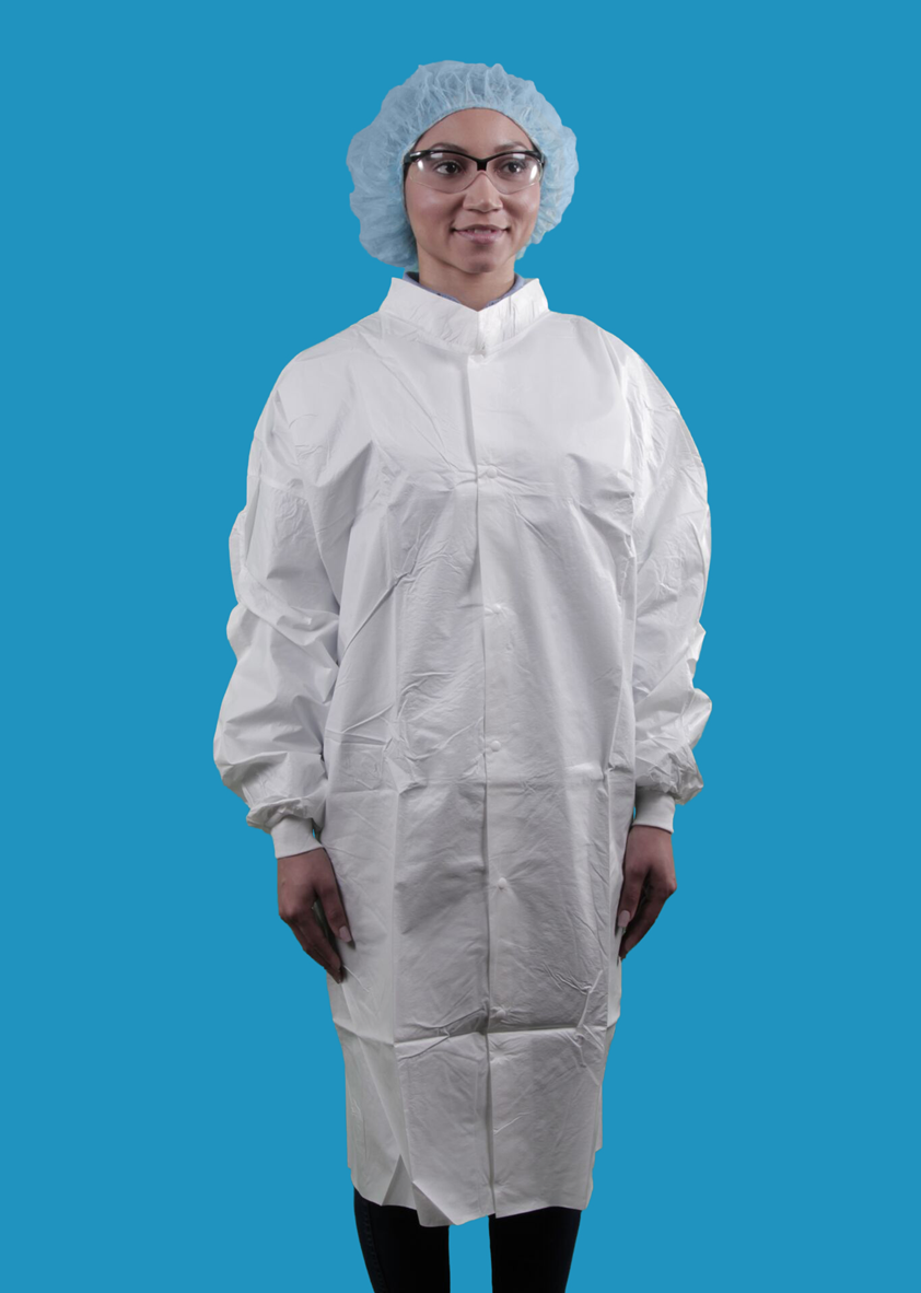 Keystone® Safety No Pocket Cleanroom Frocks | Lint-Free Microporous ...