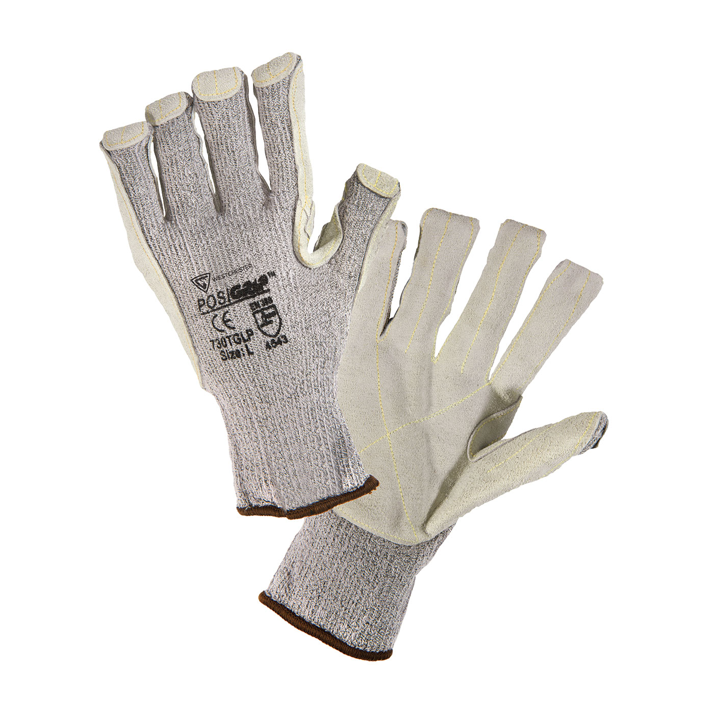 PIP® Cut-Resistant Knitted Work Glove w/ Leather Palms | Leather Palm ...