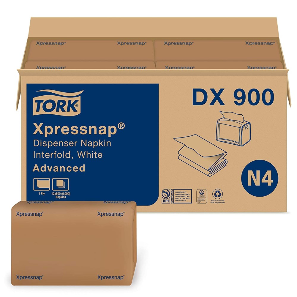 Tork® Xpressnap® DX900 White Paper Dispenser Napkins | One-At-A-Time ...